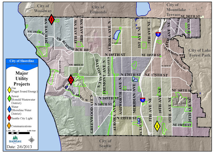 Utility Project Map, City of Shoreline